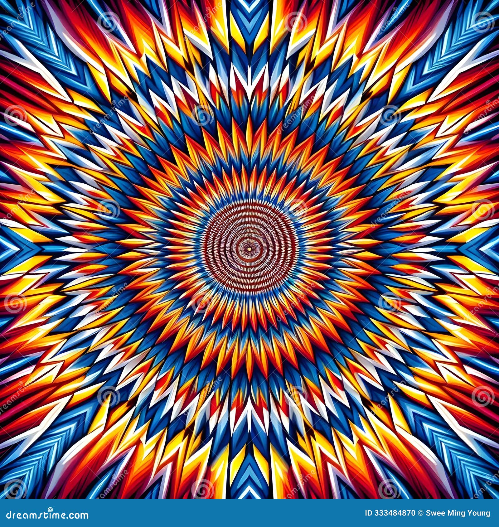 A Radial Optical Illusion Arrow-like Pattern Radiating Outward from a ...