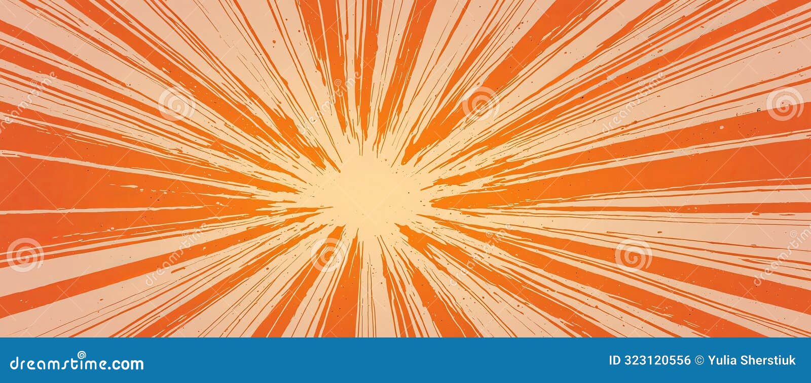 Radial Orange Speed Lines for Comic Books Explosion Background. Stock ...