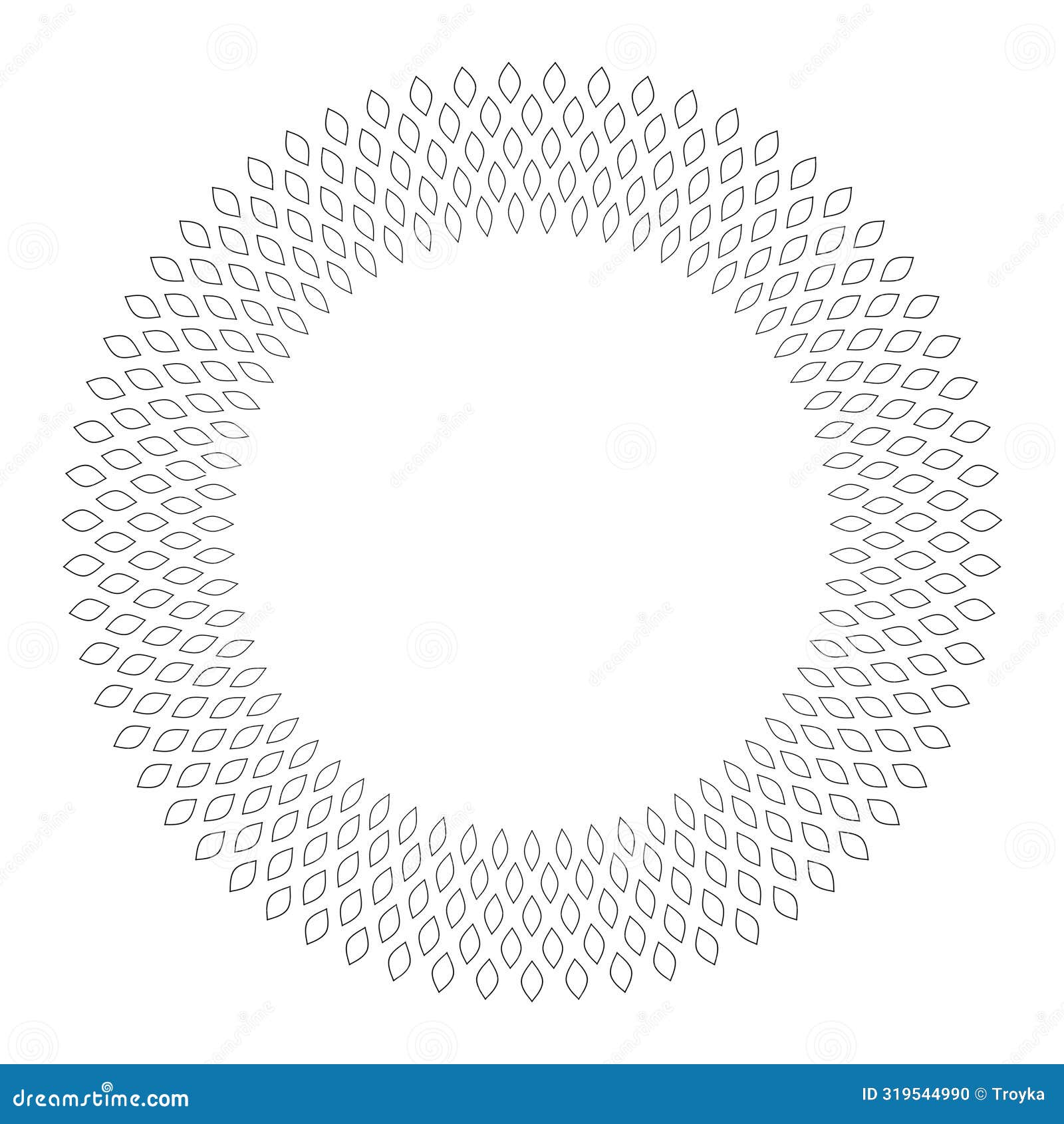 Radial Outline Circle Pattern for Decorative Round Frame Stock Vector ...