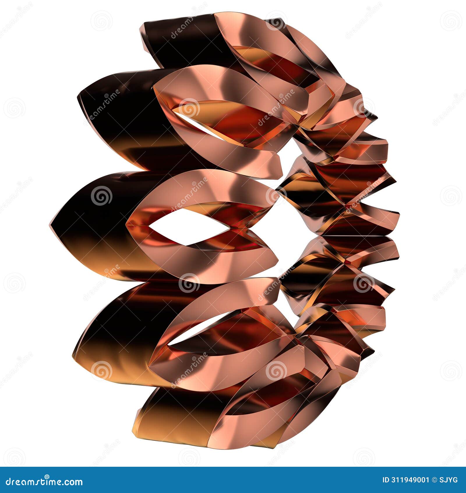 Radial Plate Copper Metal Object Shape Design Element Isolated Elegant ...