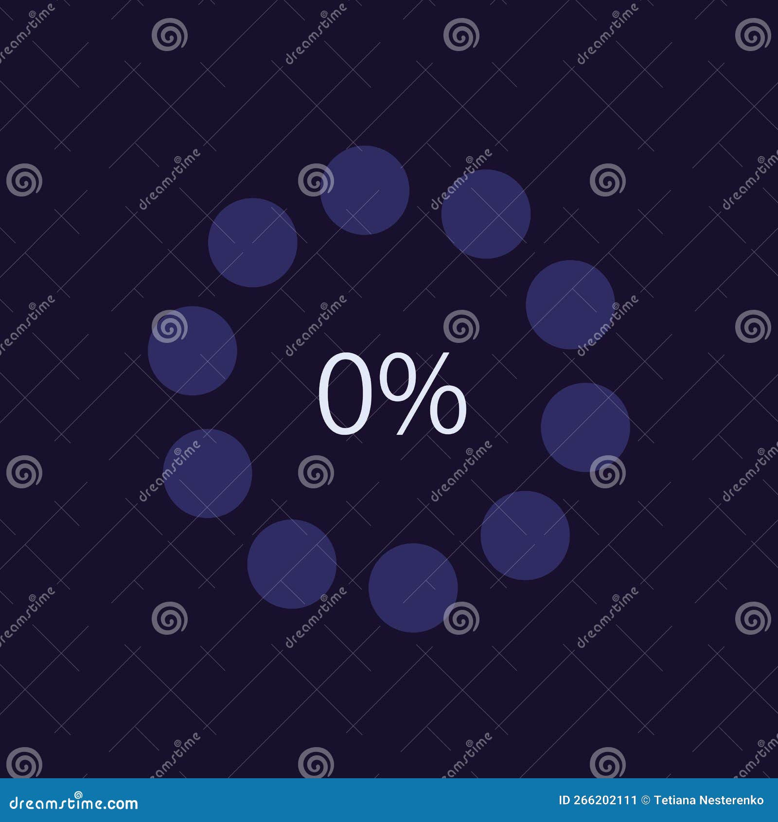Radial Progress Infographic Chart Design Template for Dark Theme Stock ...