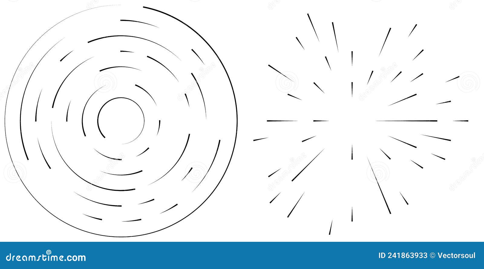 Radial, Radiating Circular, Concentric Lines Vector Element Stock ...