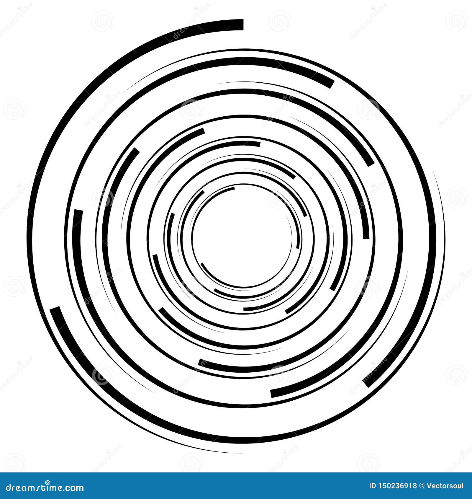 Radial, Radiating Element. Concentric, Centripetal Abstract Design ...