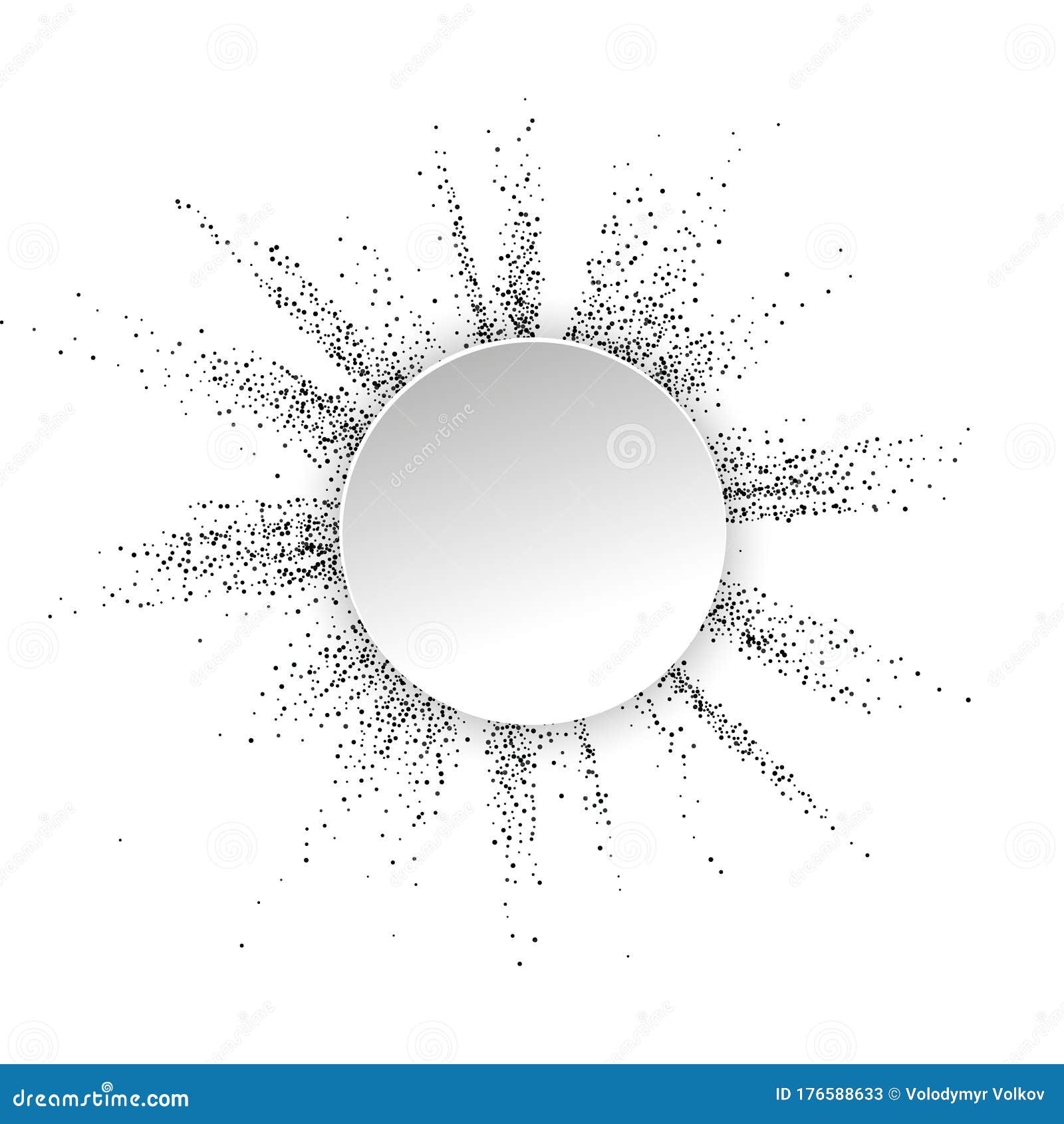 Radial Scatter Abstract Vector Round Particles on White Background ...