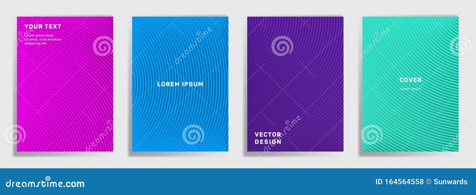 Radial Semicircle Geometric Lines Patterns. Stock Vector - Illustration ...