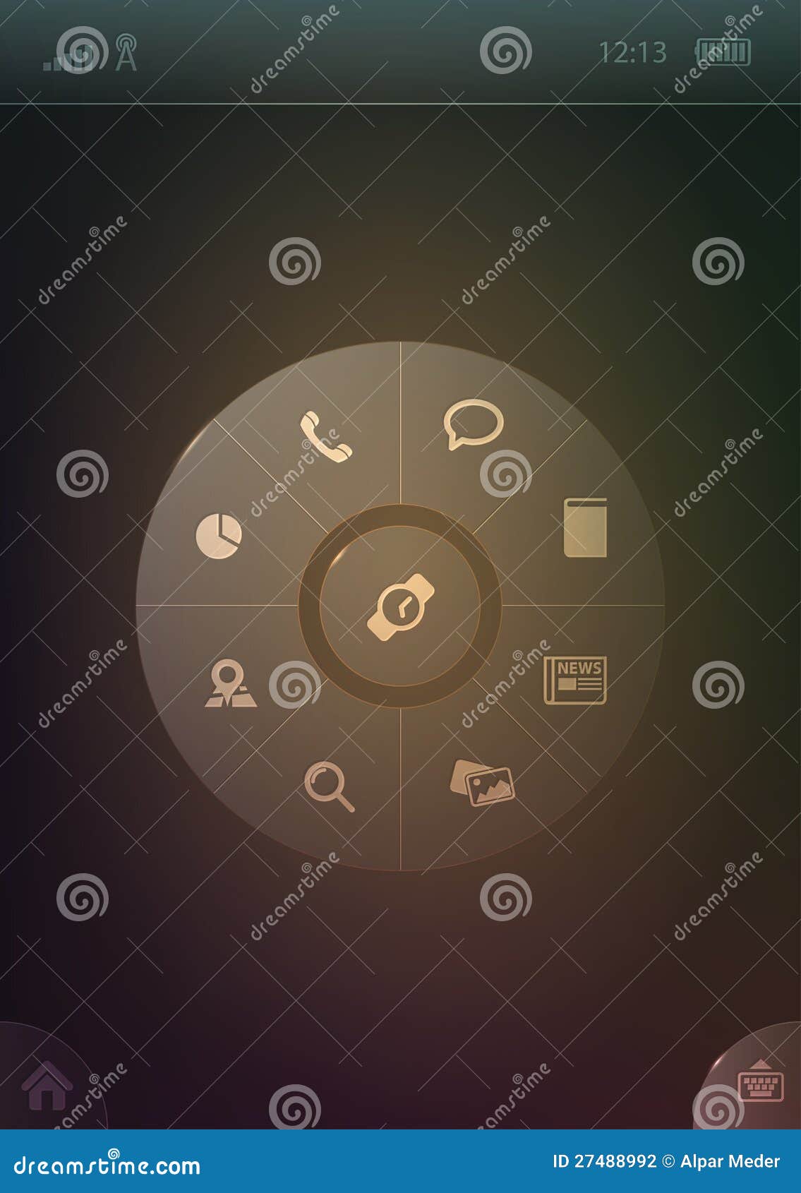 Radial Smartphone Menu Template Stock Vector - Illustration of creative ...