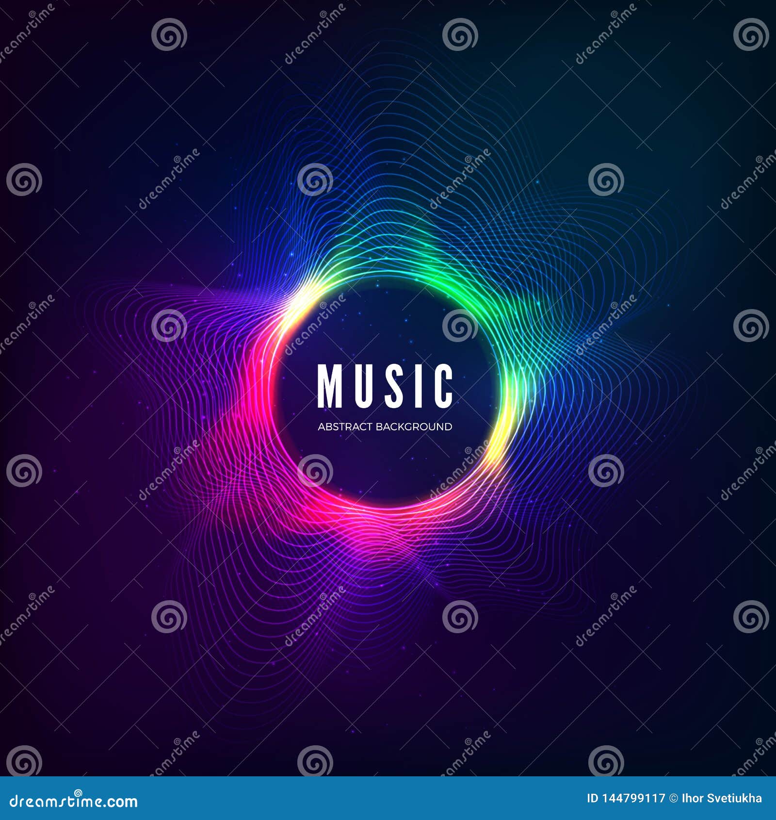 Radial Sound Wave Curve With Light Particles. Colorful Equalizer ... Radial Sound Wave Curve With Light Particles. Colorful Equalizer ...