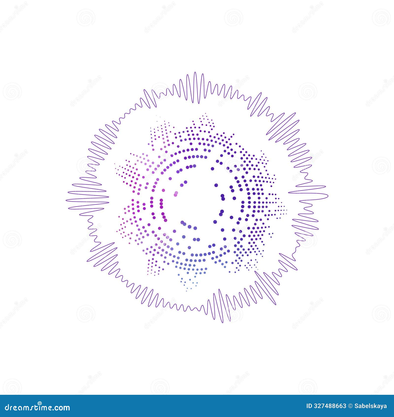 Radial Sound Wave Vector with Circular Equalizer on Isolated Background ...