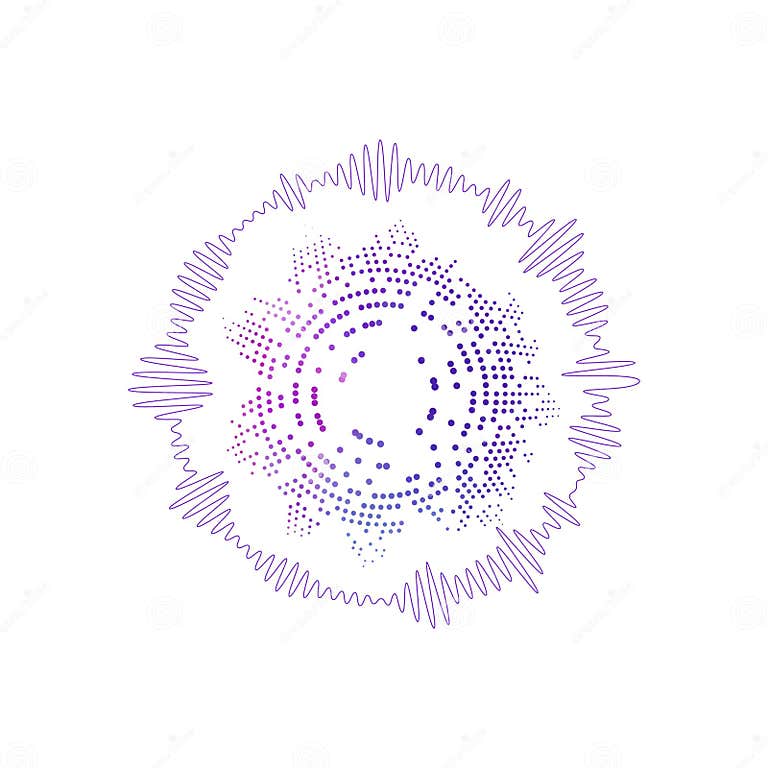 Radial Sound Wave Vector with Circular Equalizer on Isolated Background ...