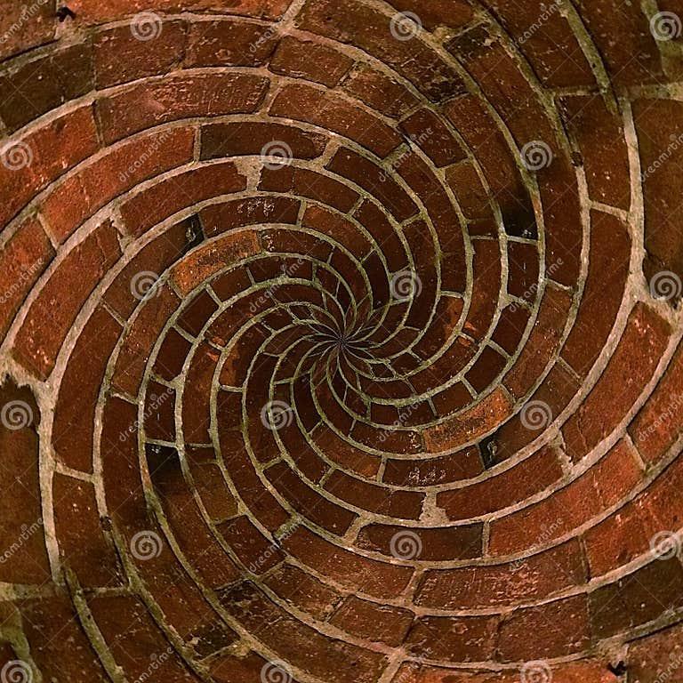 Radial Spiral Brick Pattern Stock Image - Image of infinity, dramatic ...