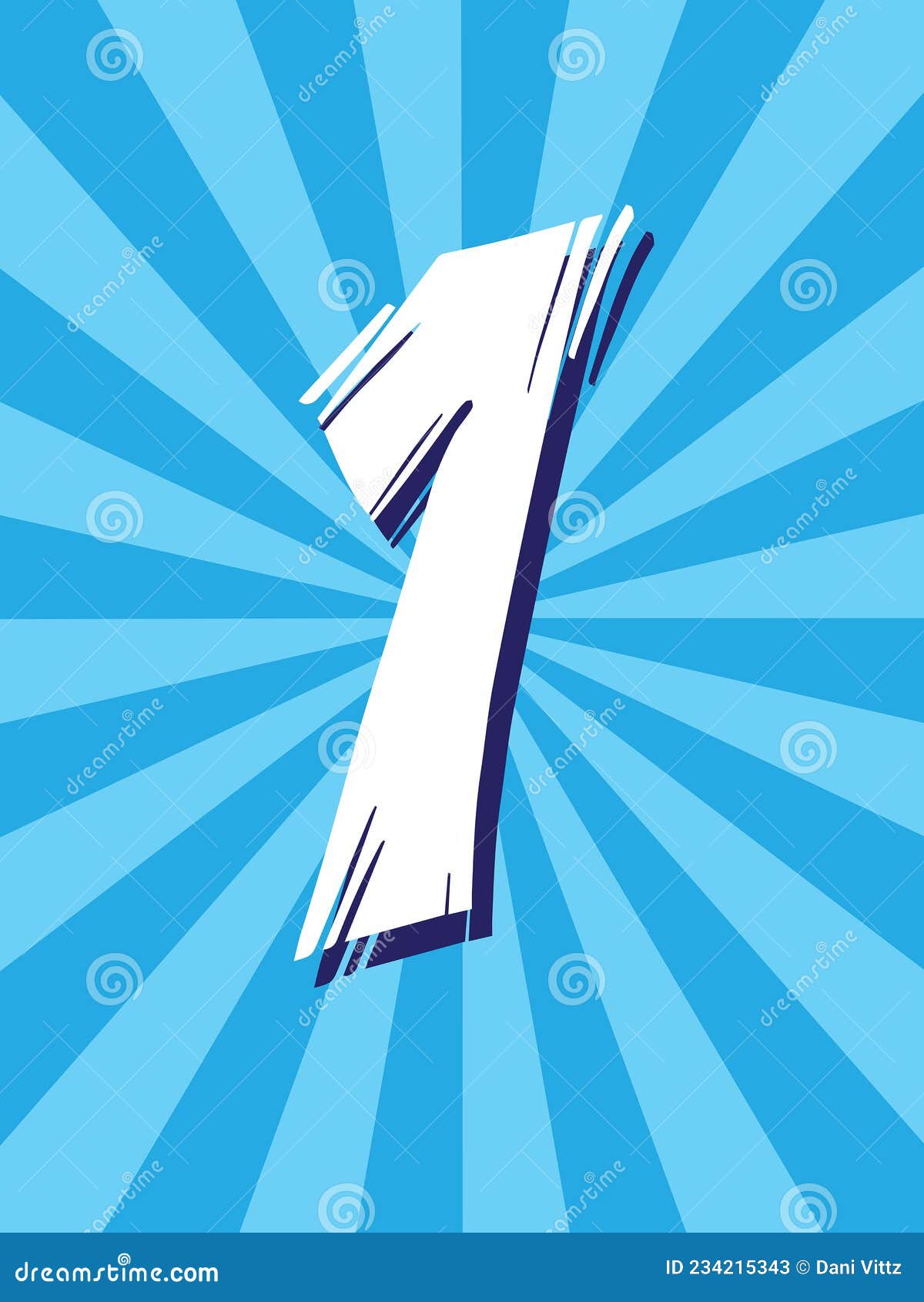 A Bold Colourful Graphic of No 1 in a Radial Star Pattern Stock Vector ...