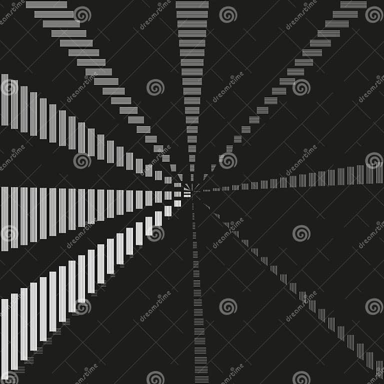 Radial Striped Pattern. Expanding White Lines. Abstract Optical Effect ...