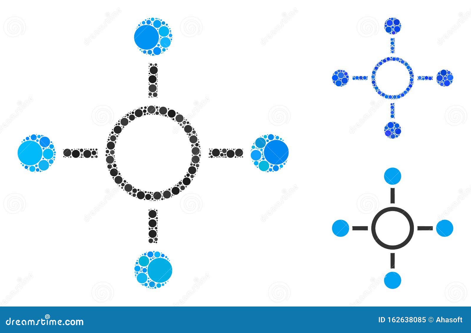 Radial Structure Composition Icon of Round Dots Stock Illustration ...