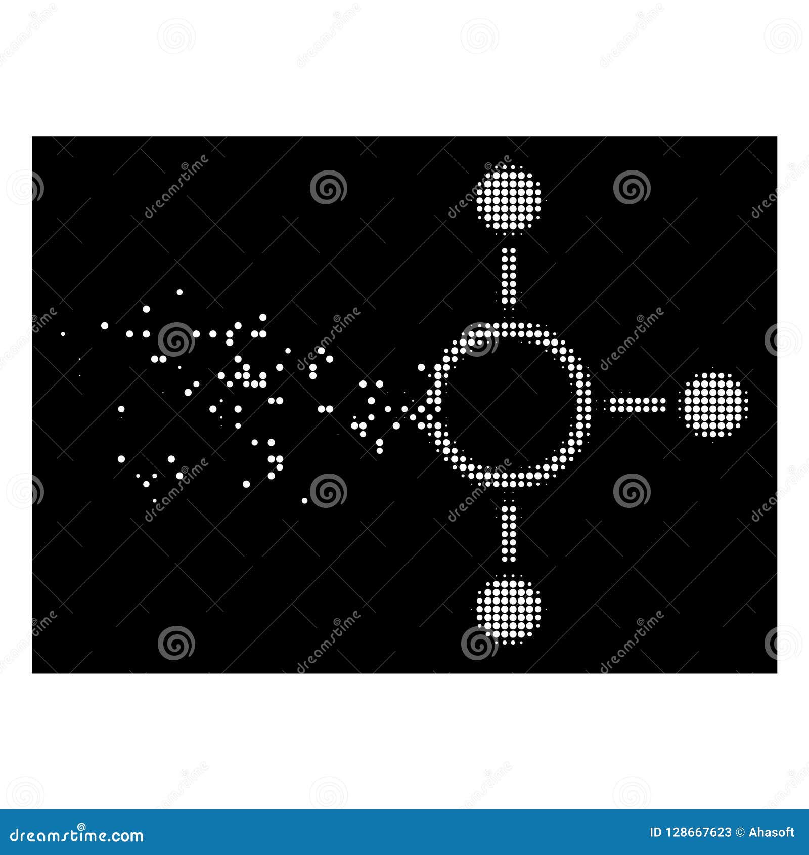 White Dust Dot Halftone Radial Structure Icon Stock Vector ...