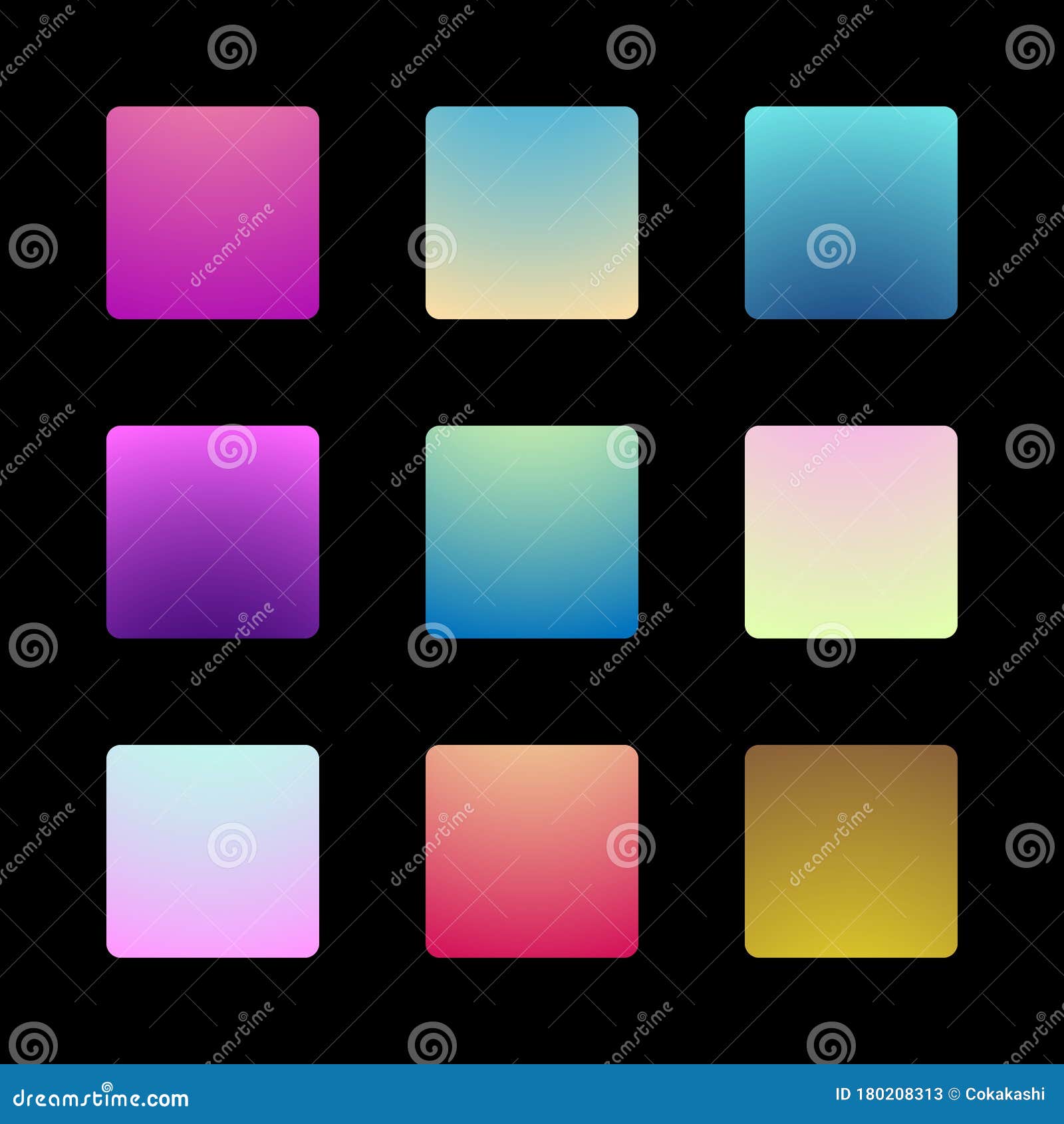 Radial Top Center Gradient Color Set. Stock Vector - Illustration of ...