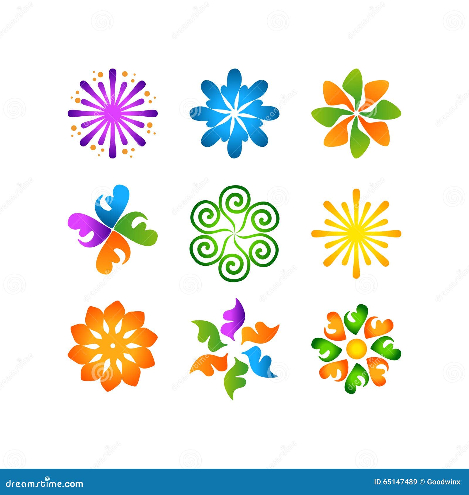 Radial Vector Pattern Floral Color Colorful 2 Stock Vector ...
