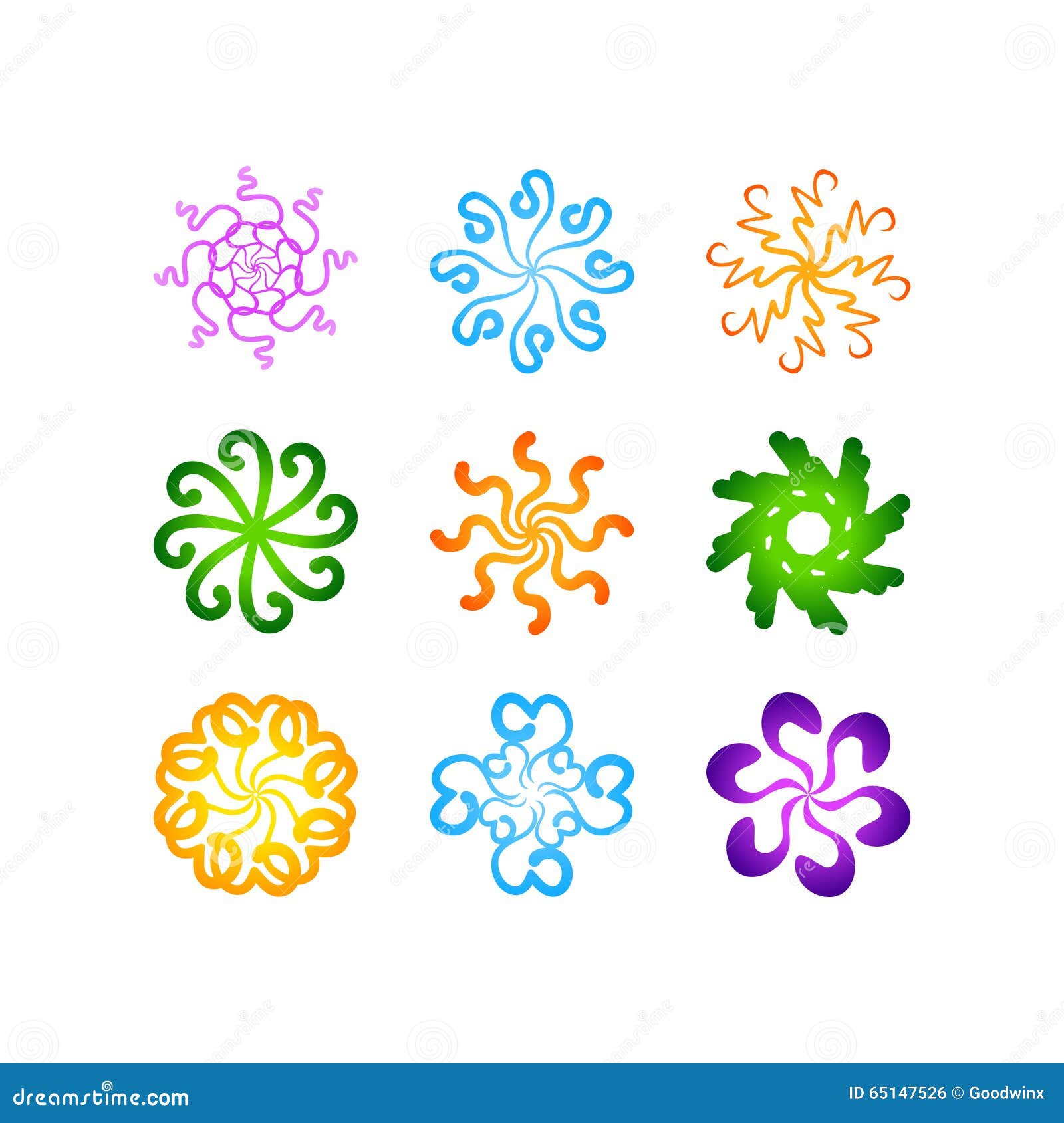 Radial Vector Pattern Floral Color Colorful 3 Stock Vector ...