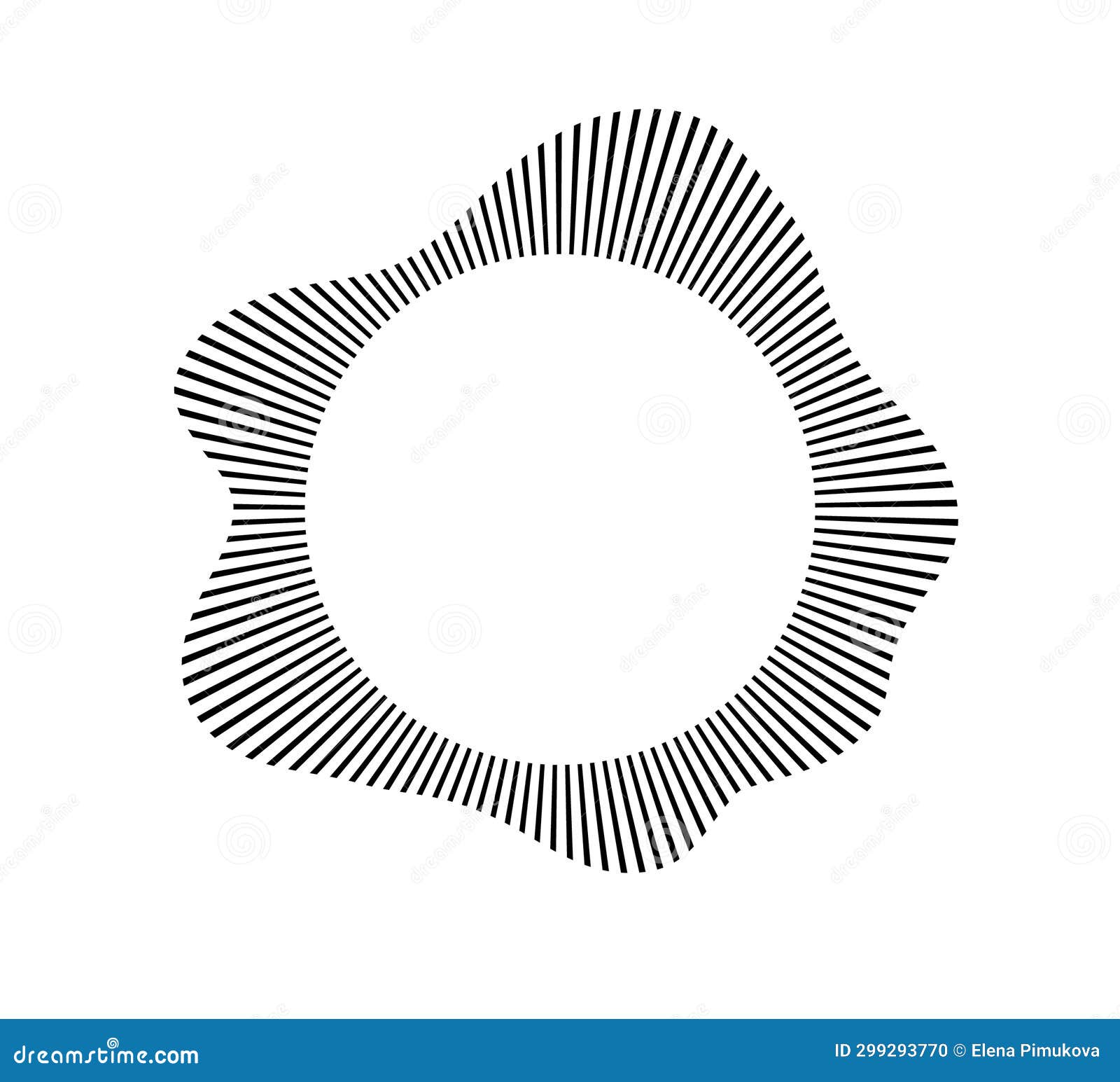 Radial Wave Sound Lines. Circular Frame. Sound Circle Ring. Wavy Round ...