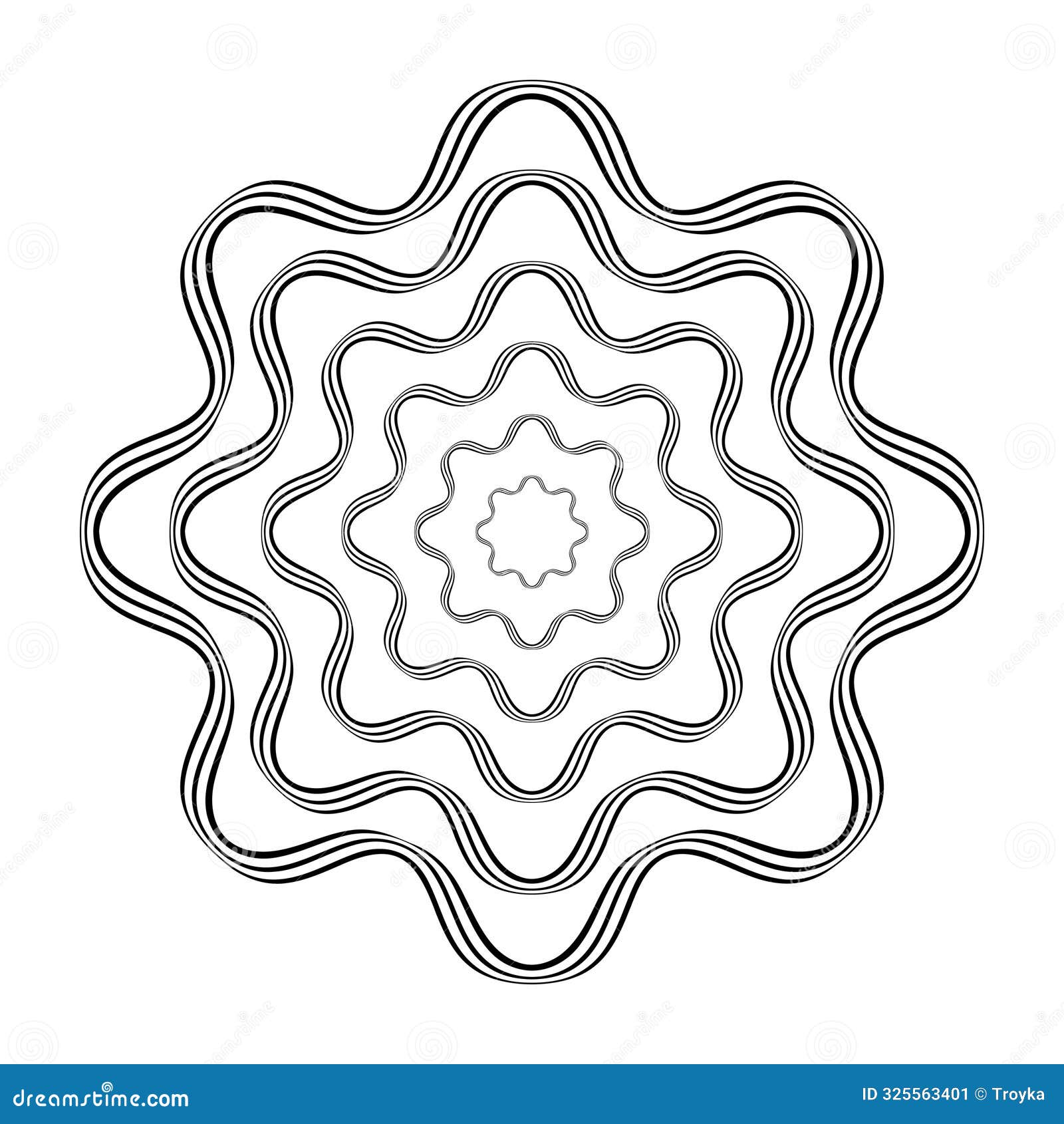 Radial Wavy Lines Patterns For Decorative Frames And Borders Cartoon ...