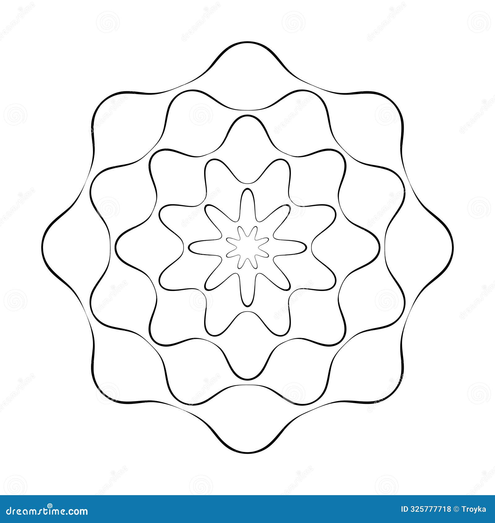 Radial Wavy Lines Patterns For Decorative Frames And Borders Cartoon ...