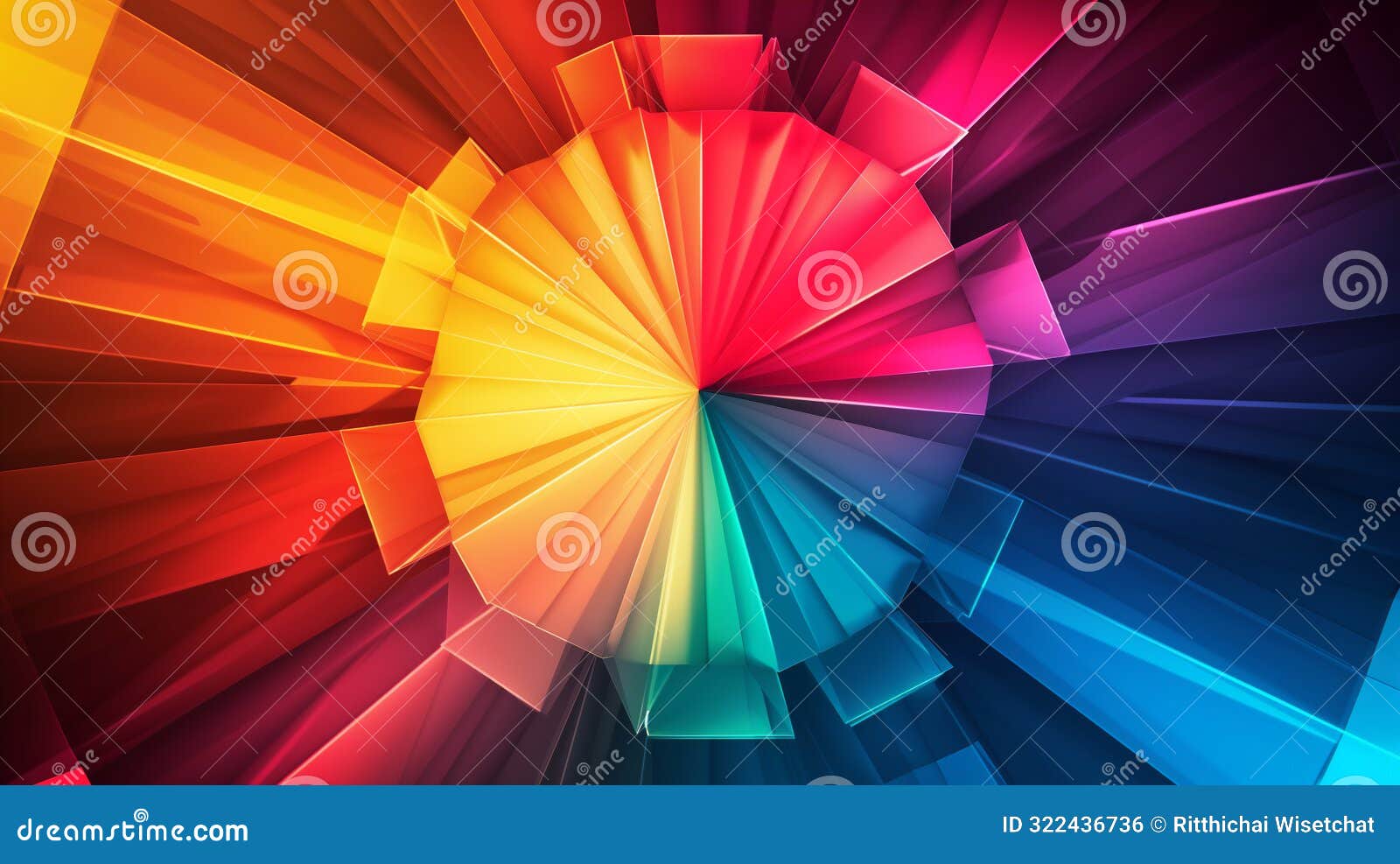 Radiant Abstract Spiral Design with Overlapping Translucent Shapes in a ...