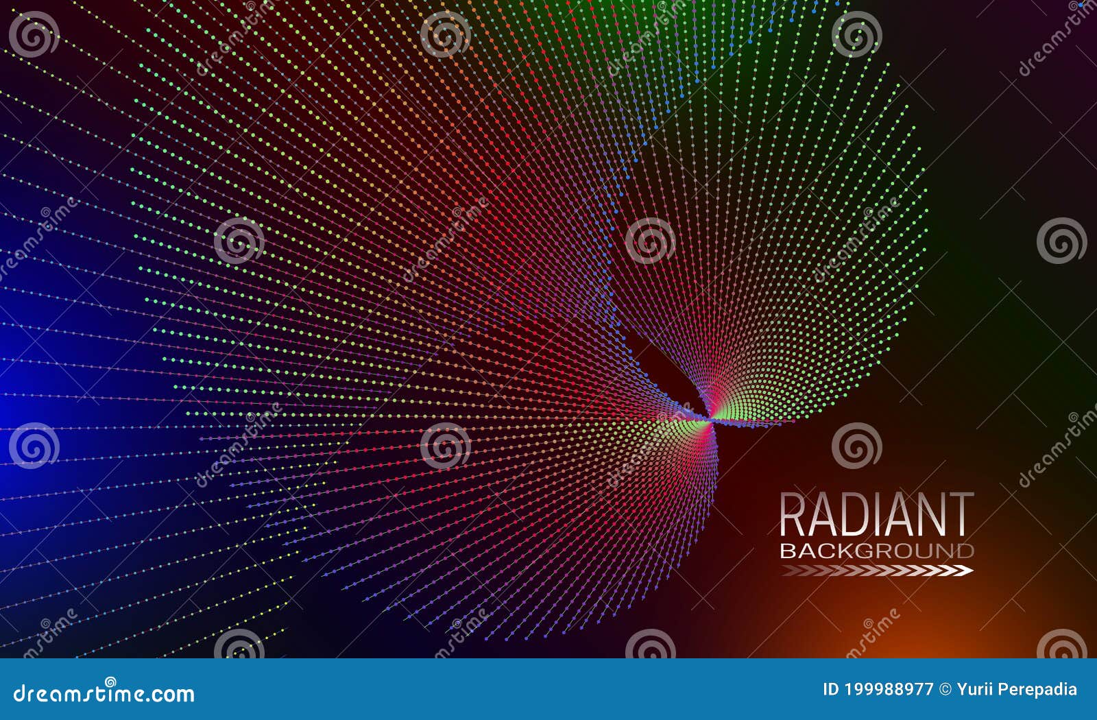 Radiant Background Design with Iridescent Dots and Lines Array ...