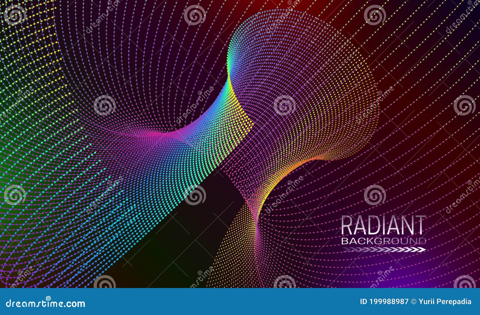 Radiant Background Design with Multicoloured Dots and Lines Array ...