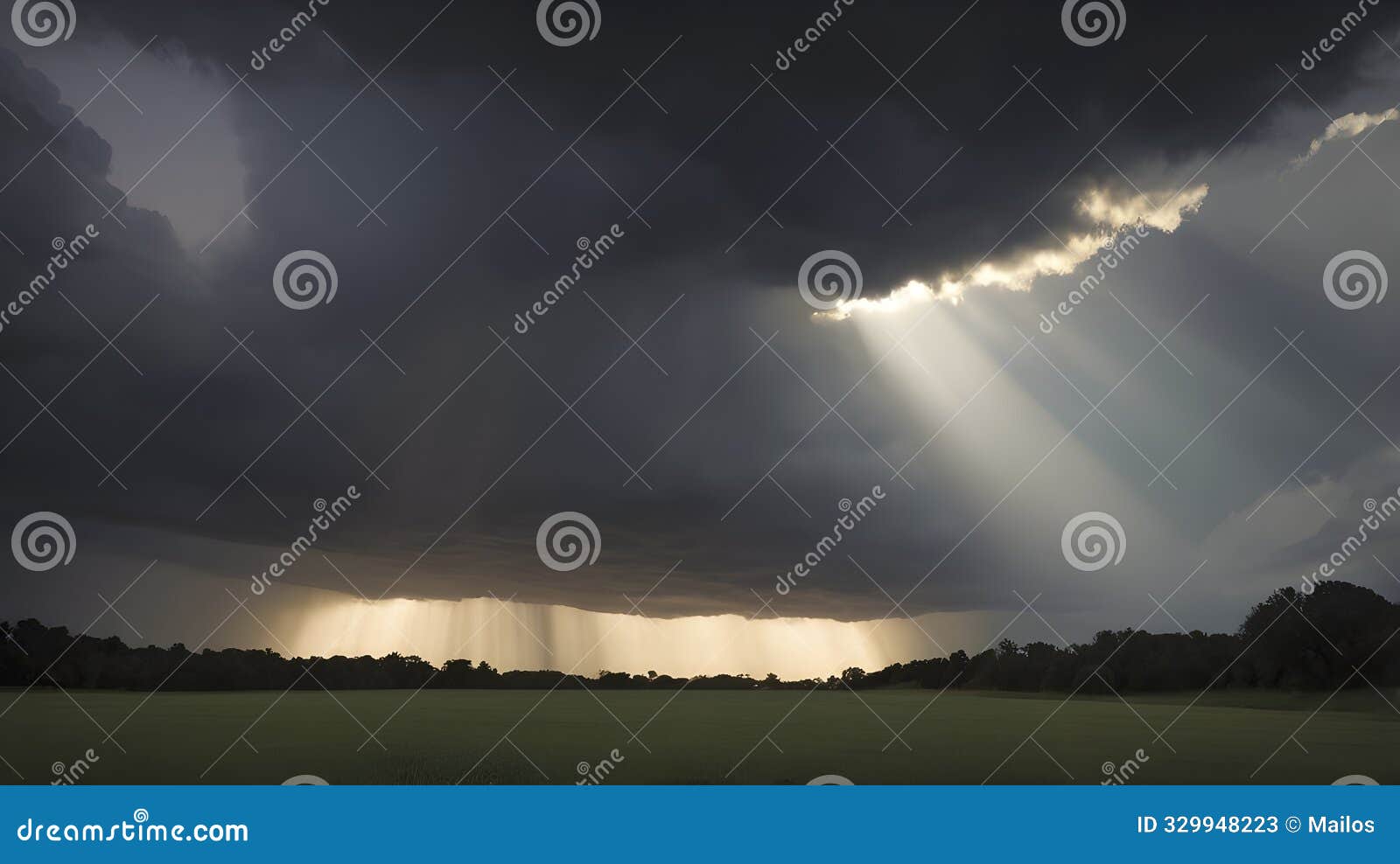 Radiant Beam through Gloom. Capturing Light in the Darkness. Stock ...