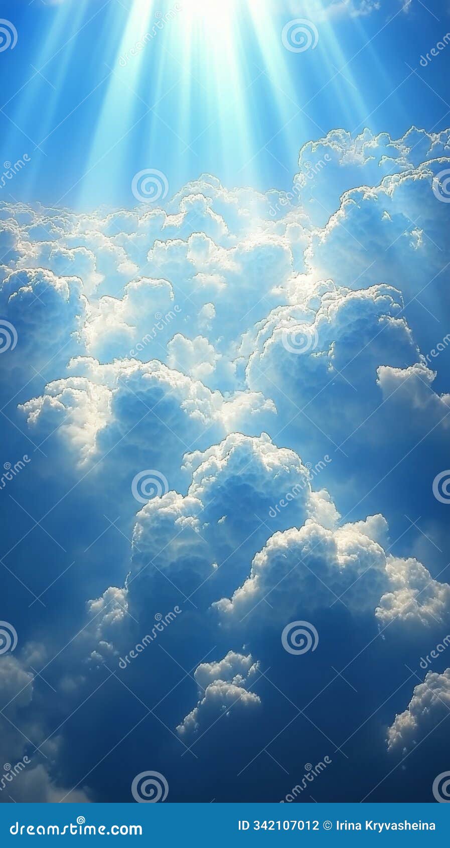 Radiant Beams of Sunlight Breaking through Dark Storm Clouds in a ...