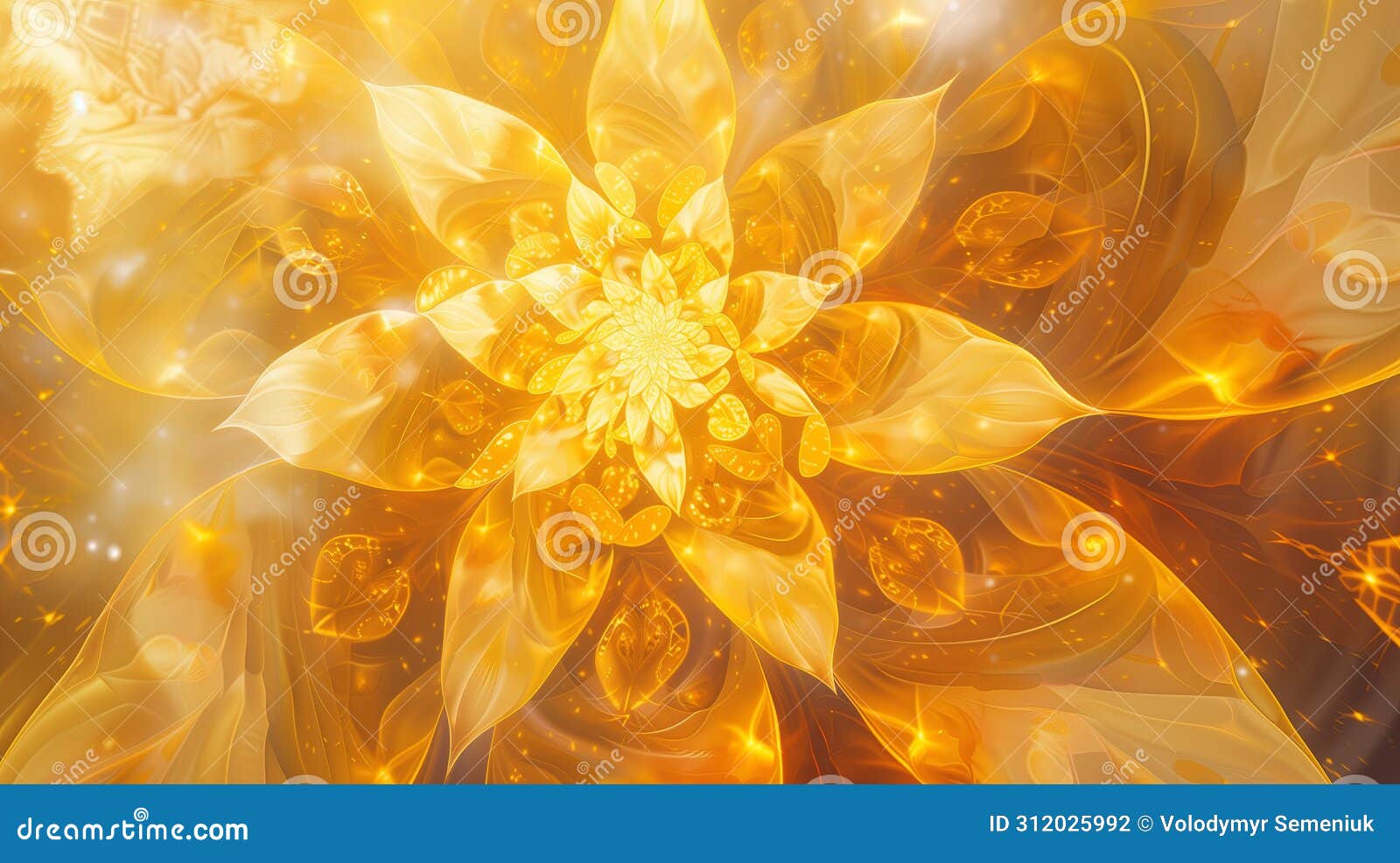 Radiant Blooms Abstract Auric Golden Floral Patterns Stock Photo ...