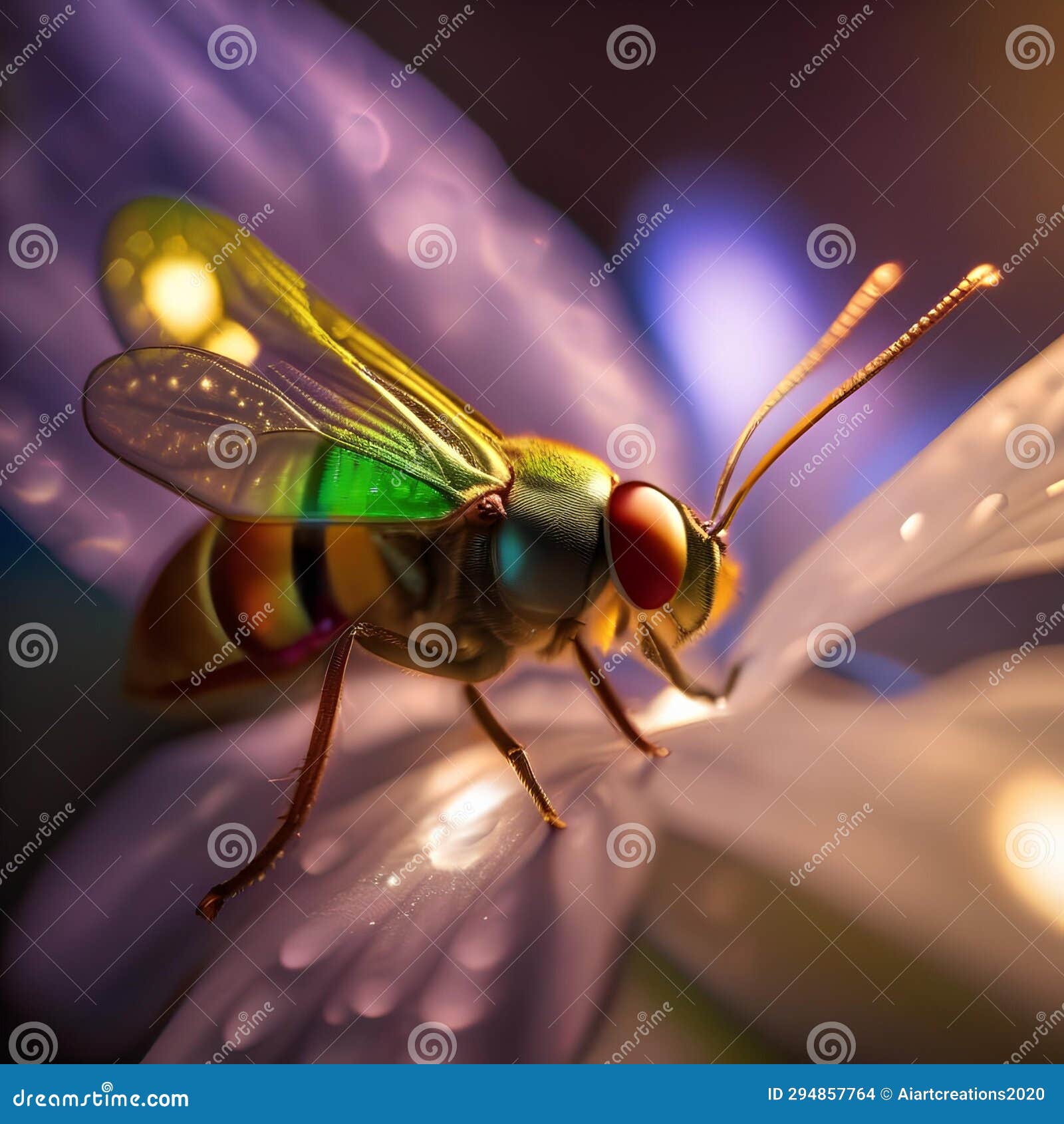 A Radiant, Celestial Firefly with a Body that Emits Bursts of Cosmic ...