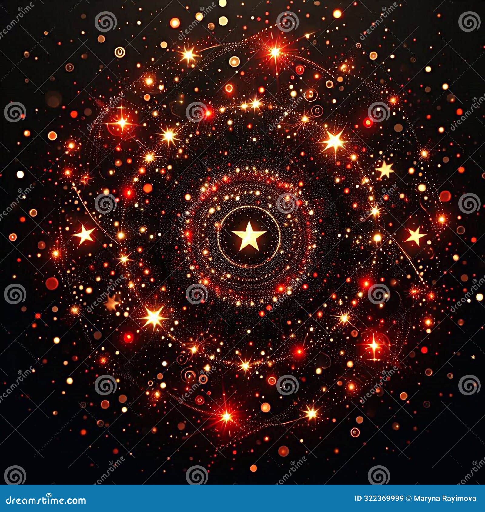 Radiant Central Light Source Interconnected Lines Dots Cosmic ...