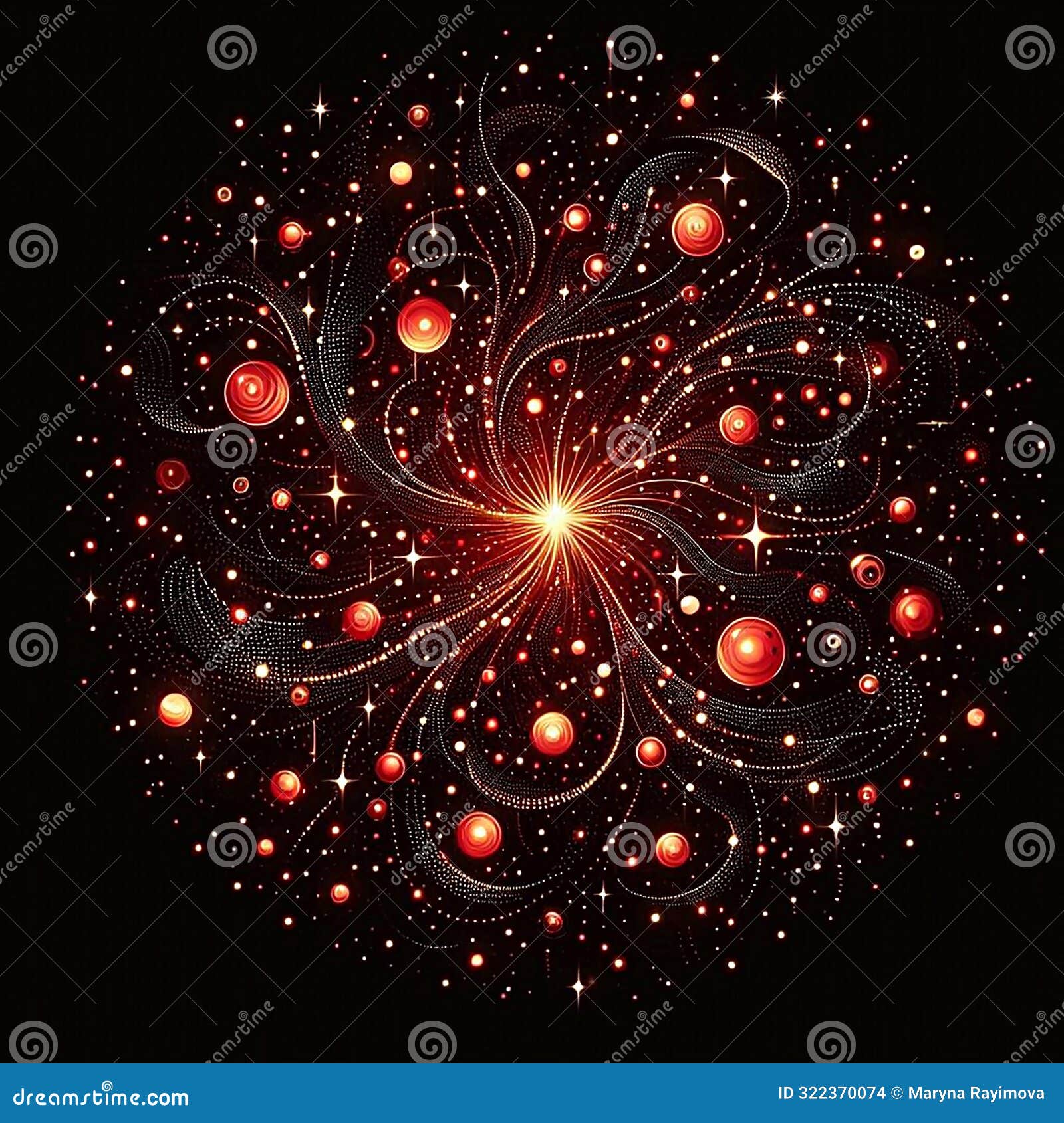 Radiant Central Light Source Interconnected Lines Dots Cosmic Constellation Neural Network Vast ...