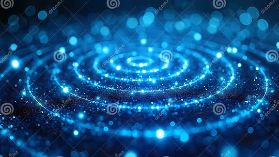 Radiant Circular Waves with Scattered Particles Stock Photo - Image of ...