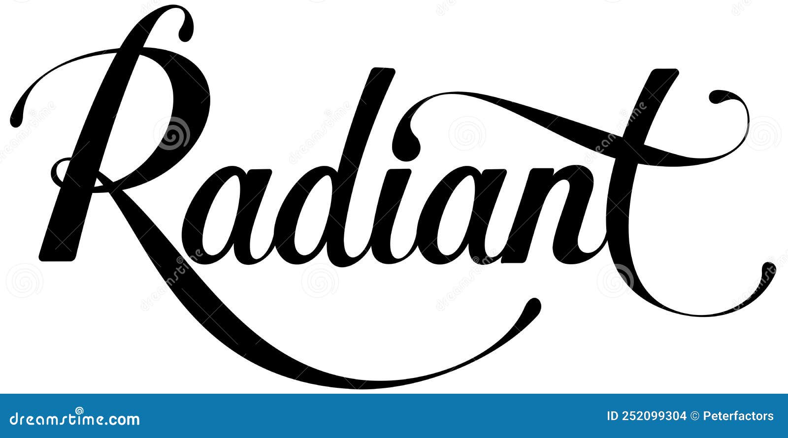 Radiant - Custom Calligraphy Text Stock Vector - Illustration of curve ...