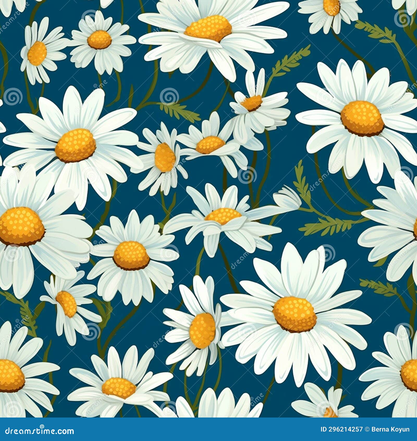 Radiant Daisy Bloom Floral Pattern Magic Stock Illustration ...