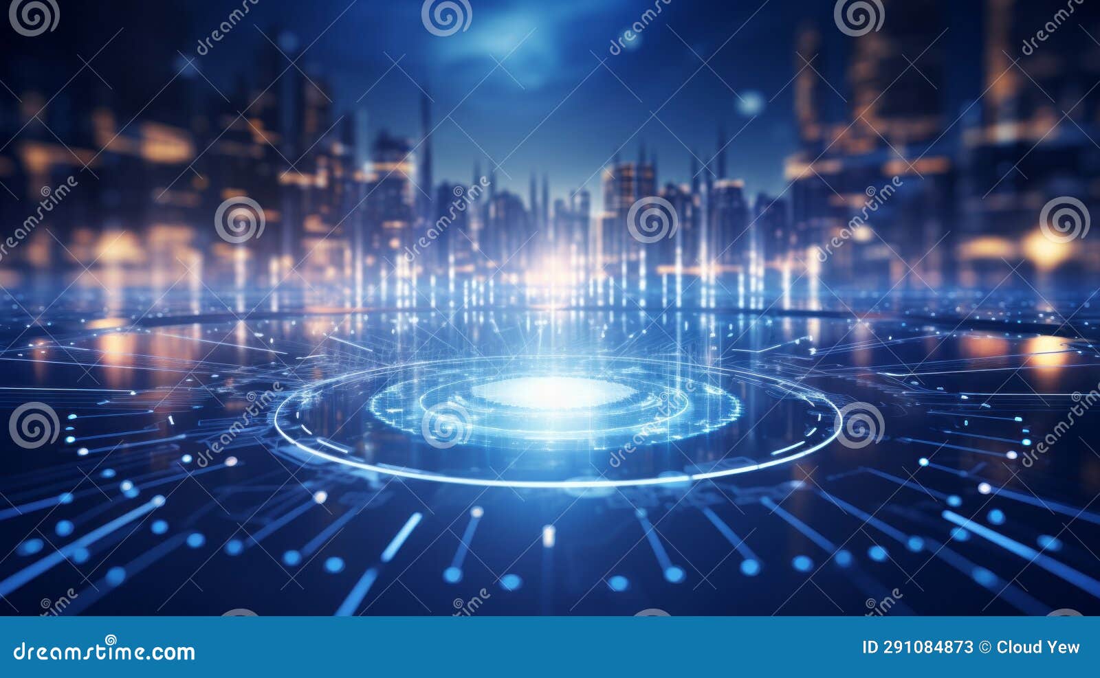 Radiant Digital Transformation, Tech Progress Stock Illustration ...
