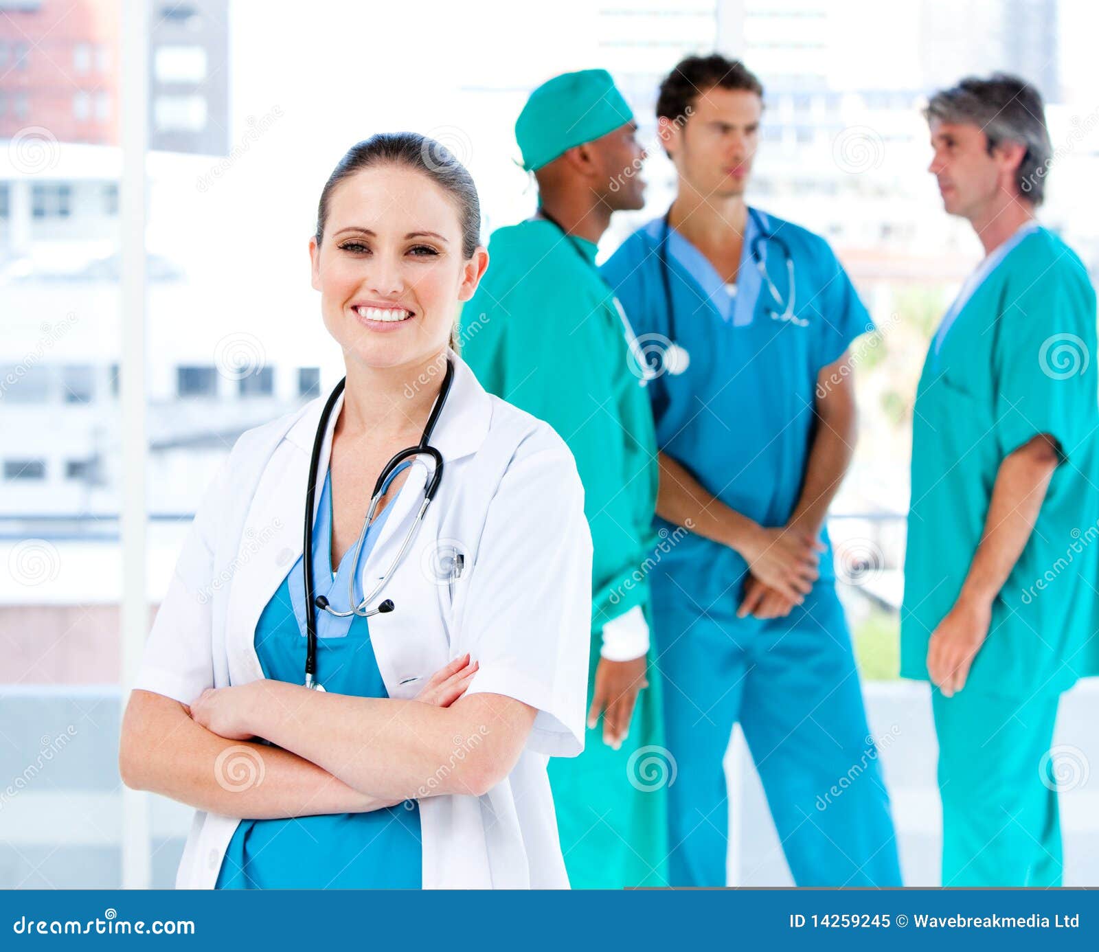 Radiant Doctor Looking at the Camera Stock Image - Image of delighted ...