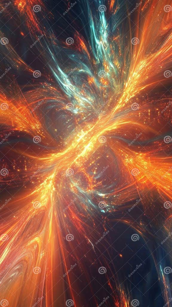 Radiant Fractal Energy Fields Creating Surreal Visuals with Fiery and ...