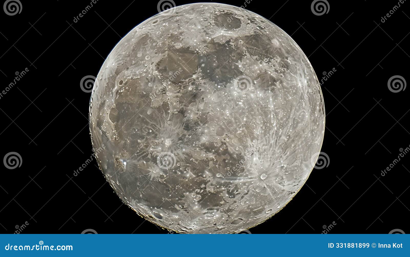 Radiant Full Moon Shining on Tranquil Night Sky Creating Mesmerizing ...