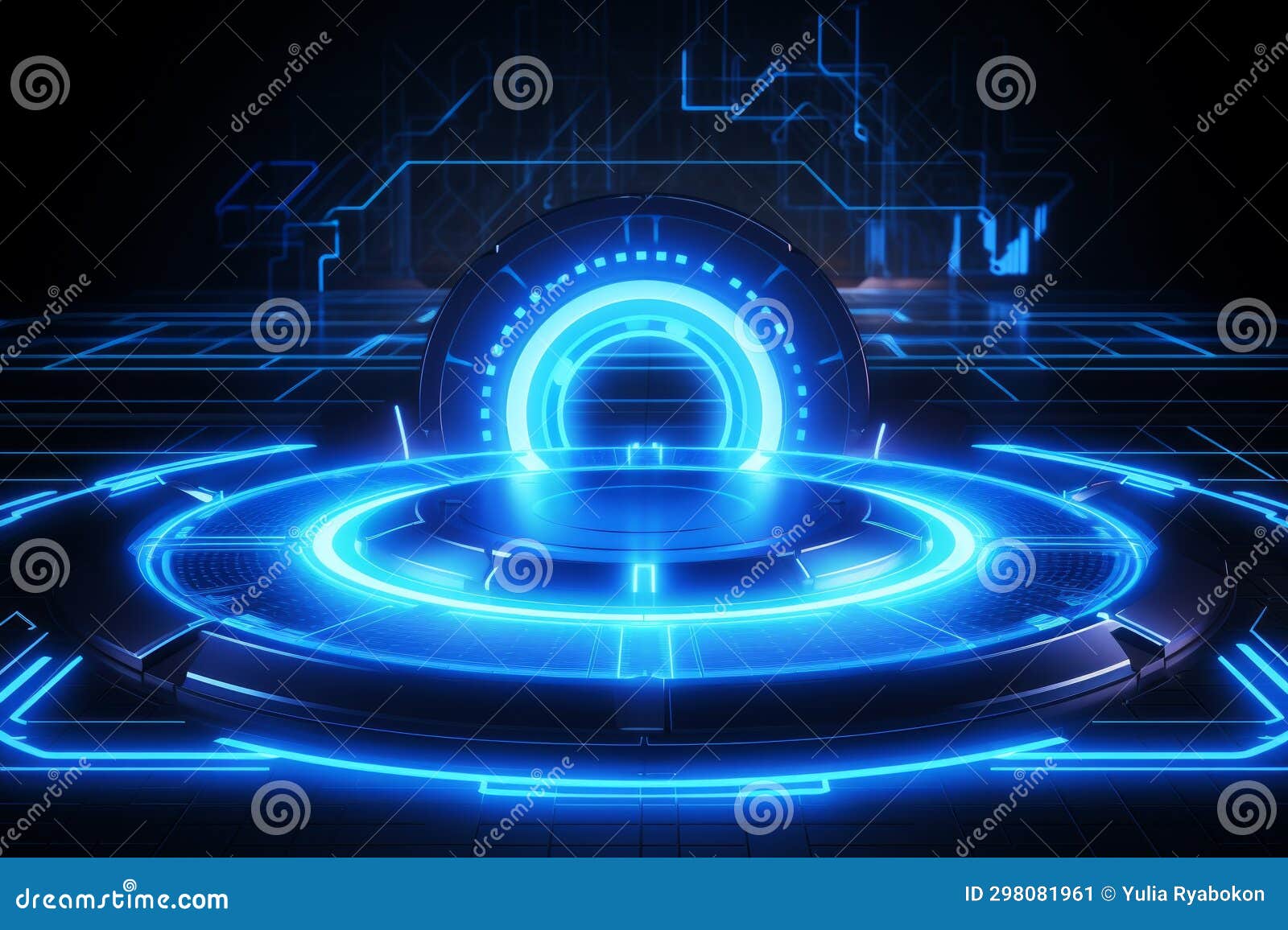 Radiant Glowing Cyber Target Circle. Generate Ai Stock Image - Image of ...
