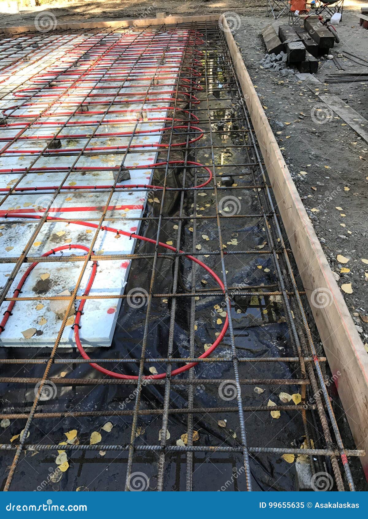Foundation with Radiant Heat Ready for Concrete Stock Image - Image of ...