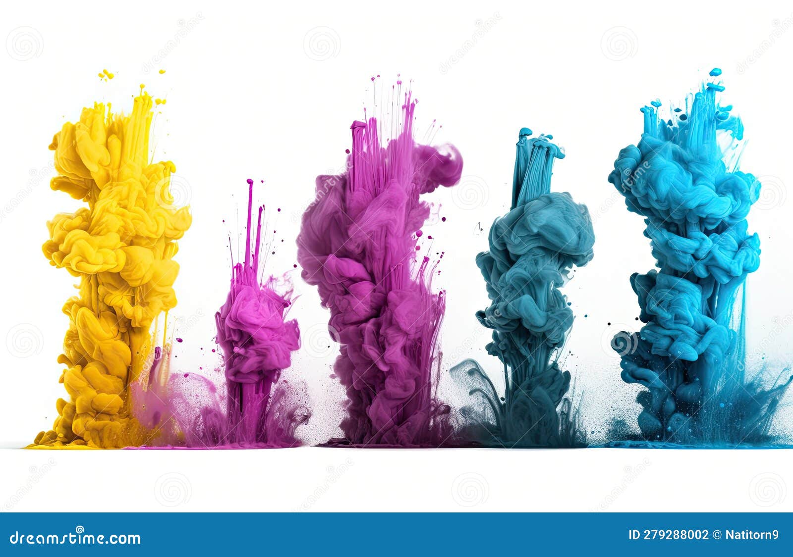 Radiant Interplay of Colored Inks on White Canvas Inspired by ...