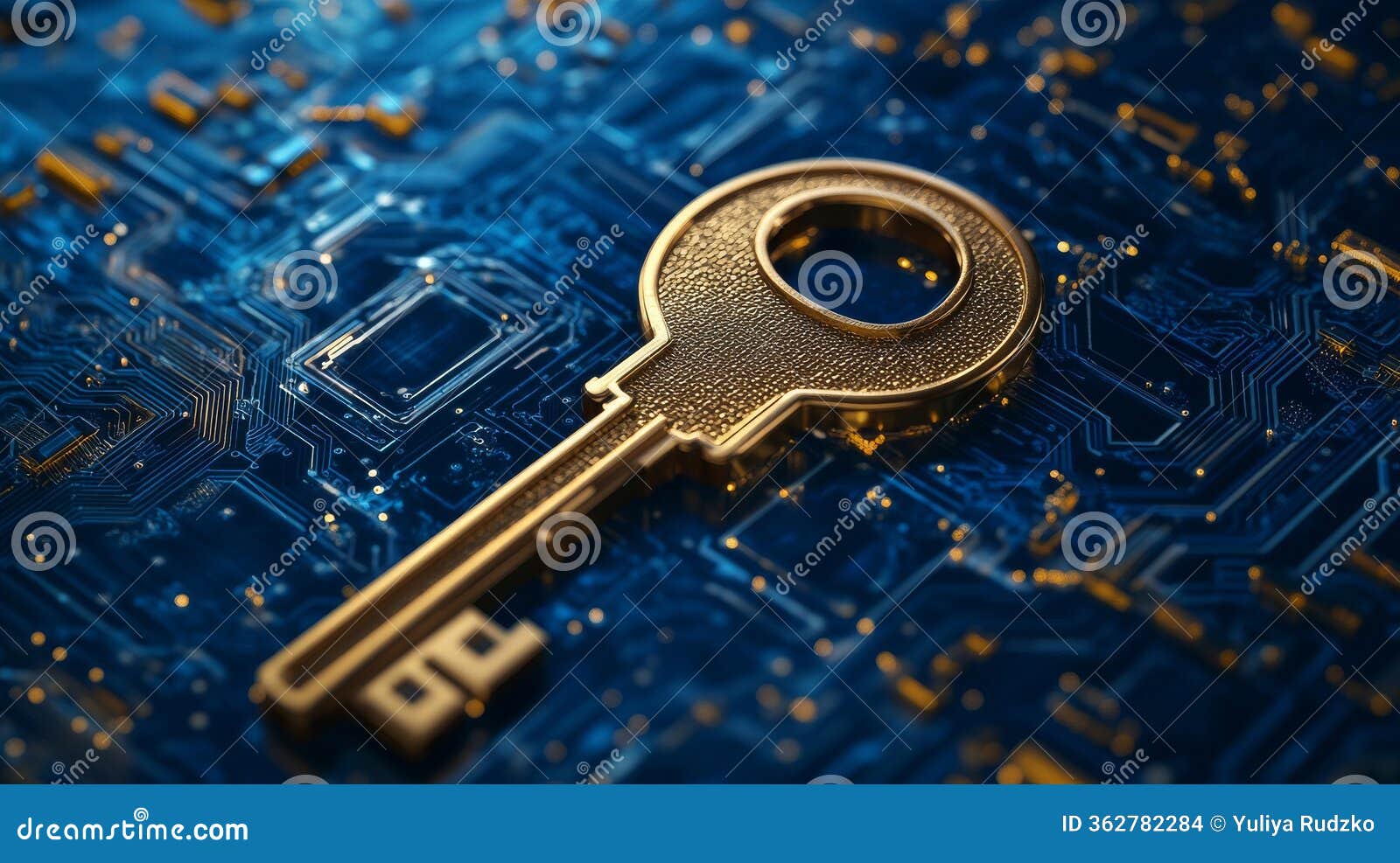 A Radiant Key Emblem in a Quantum Network, Depicting Quantum Secure ...