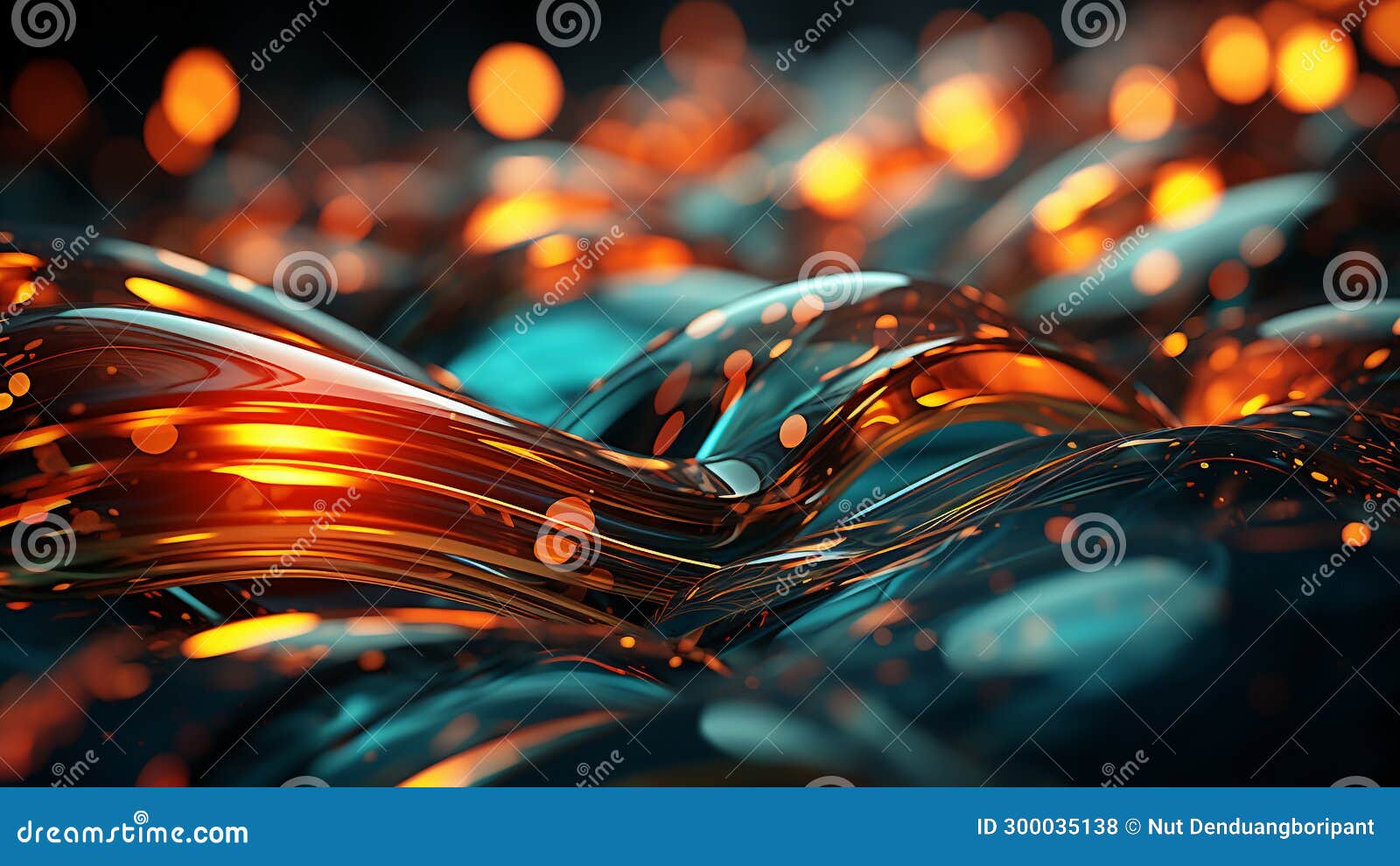 Radiant Neon Teal and Atomic Orange Abstract Lights Pattern Stock Photo ...