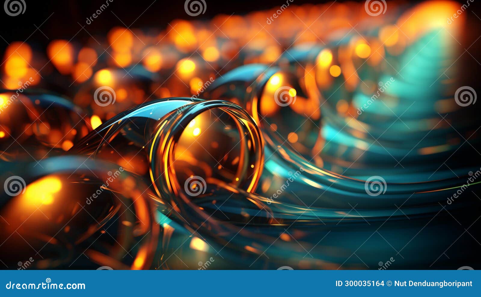 Radiant Neon Teal and Atomic Orange Abstract Lights Pattern Stock Photo ...