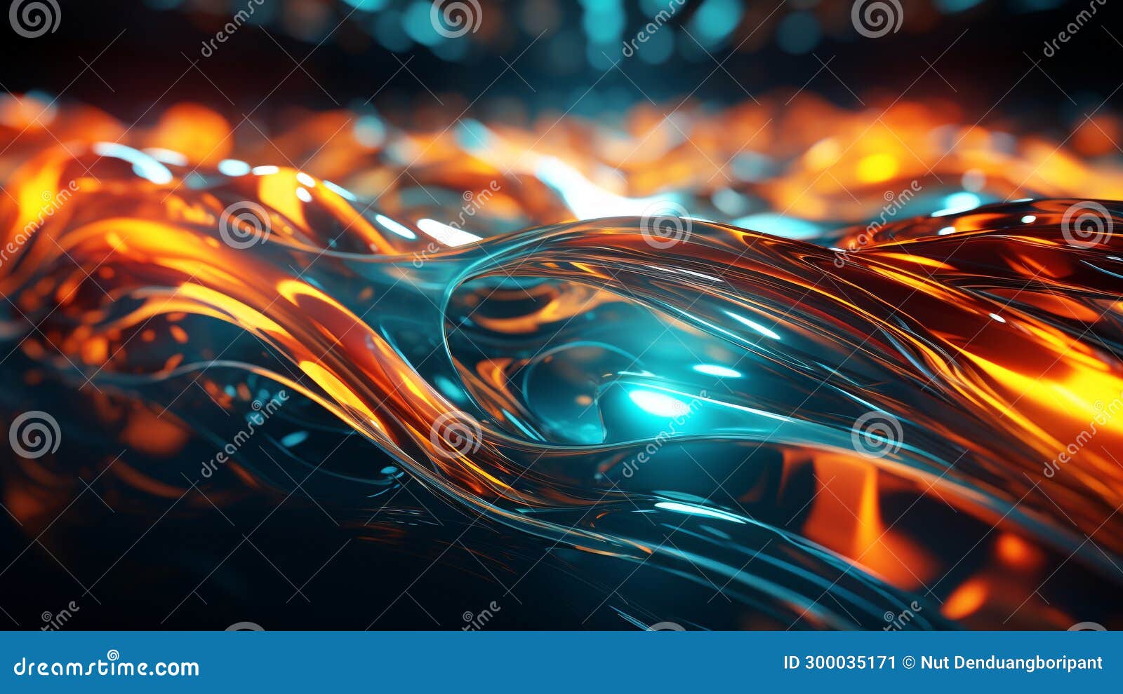 Radiant Neon Teal and Atomic Orange Abstract Lights Pattern Stock Image ...