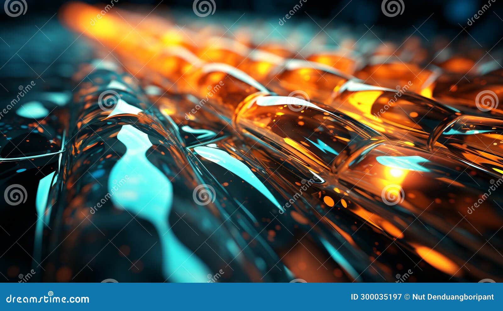 Radiant Neon Teal and Atomic Orange Abstract Lights Pattern Stock Image ...