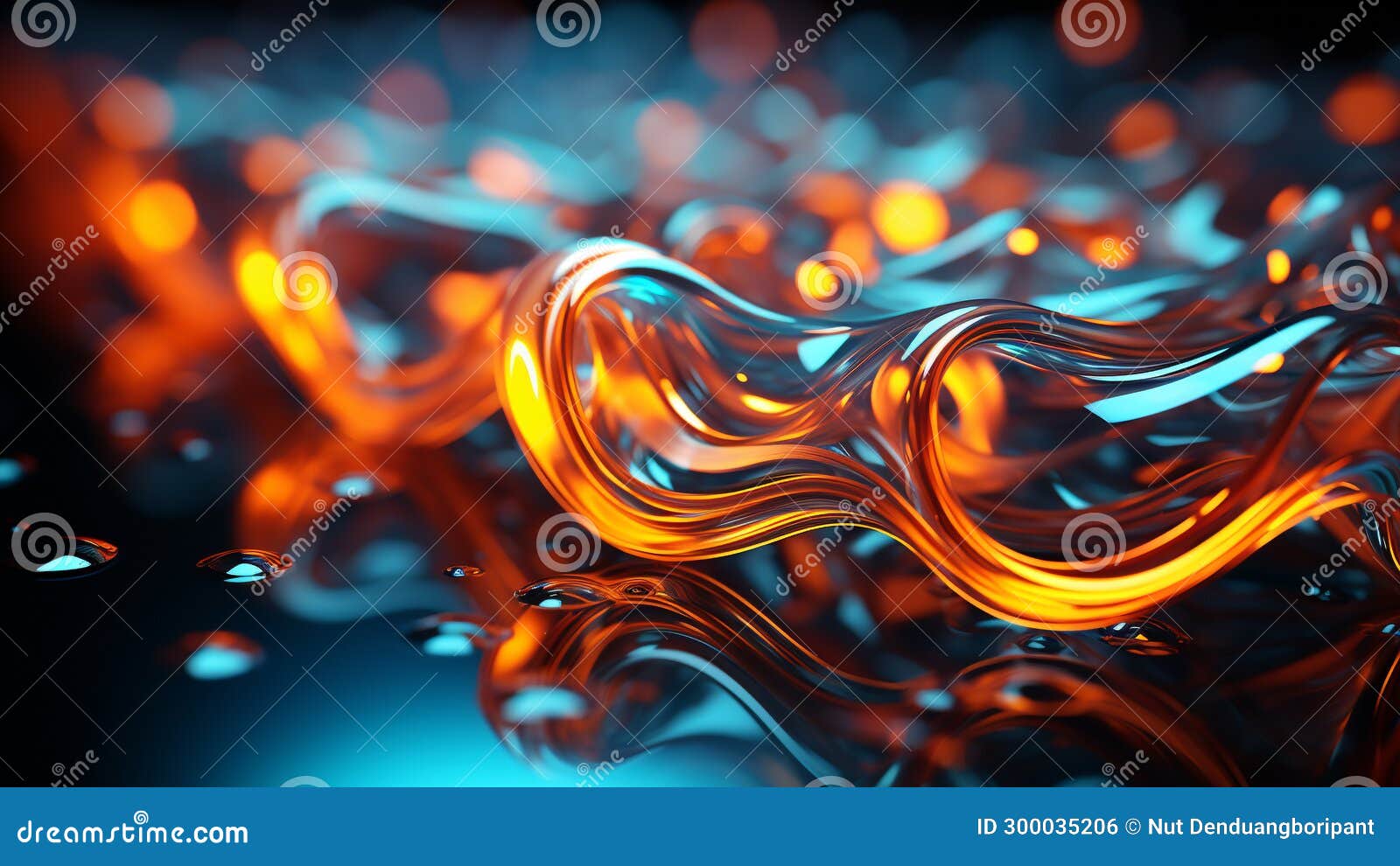 Radiant Neon Teal and Atomic Orange Abstract Lights Pattern Stock Photo ...