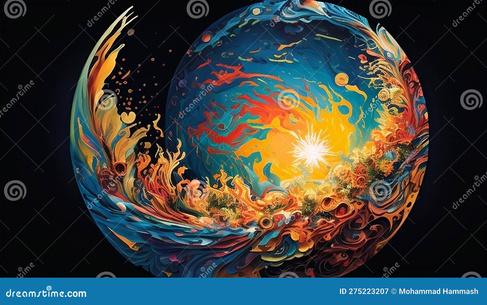 Radiant Planet: A Mesmerizing AI Generated Artwork Royalty-Free Stock ...